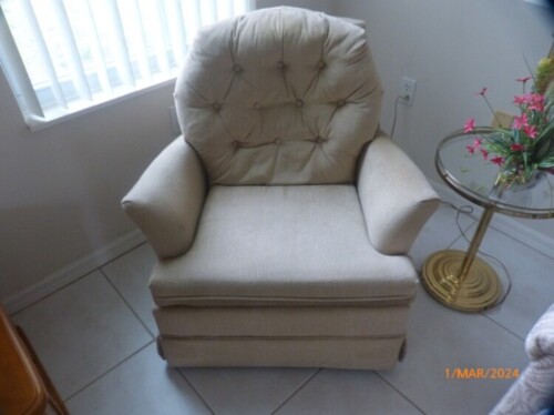 Cream colored upholsterd swivel rocker chair | Ocala4Sale | Buy & Sell ...