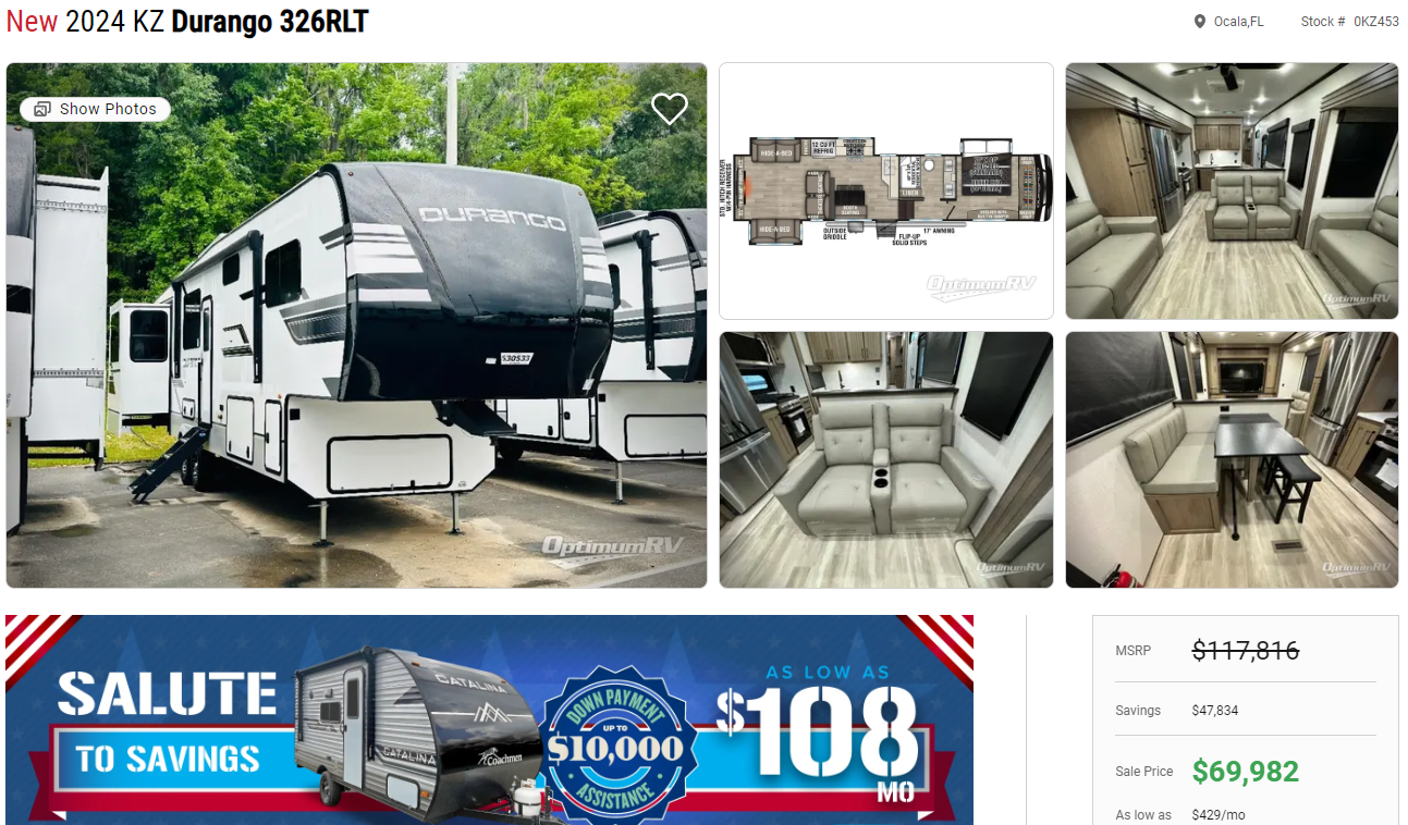 New 2024 KZ Durango 326RLT | Ocala4Sale | Buy & Sell in Ocala, FL